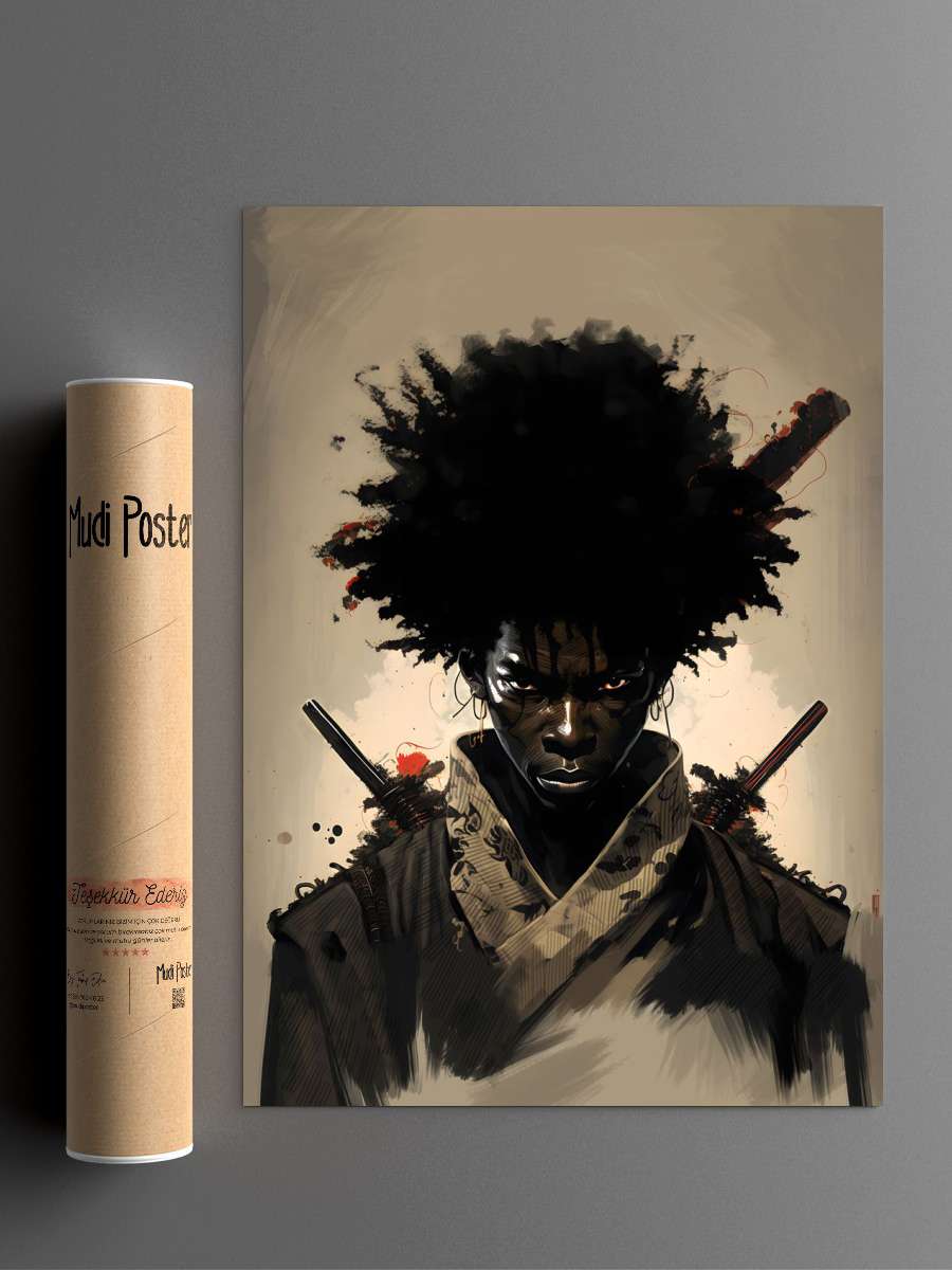 Black Samurai Anime Poster Çerçevesiz Yüksek Kalite Anime Duvar Poster ...
