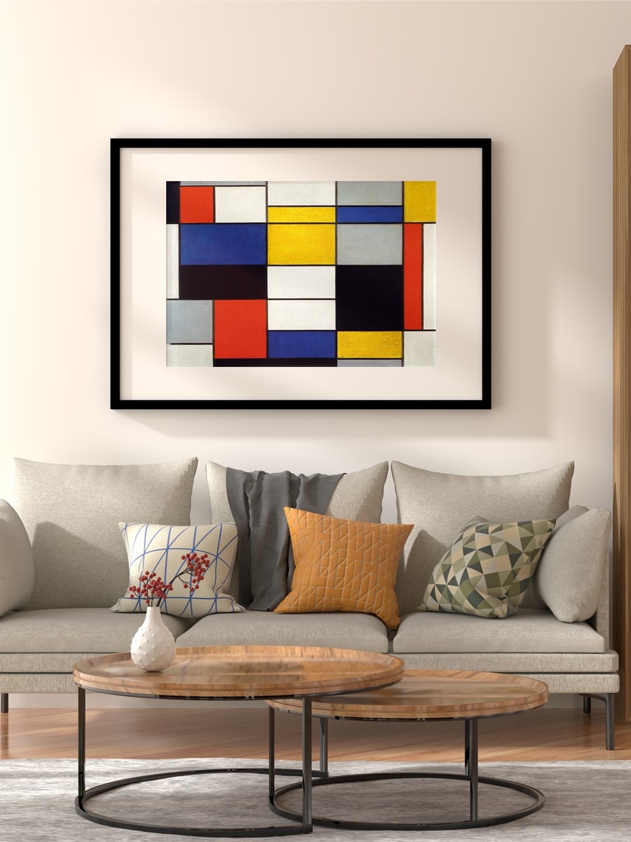 Piet Mondrian Composition Tablo Sanatsal Ünlü Ressam Poster Çerçevesiz ...